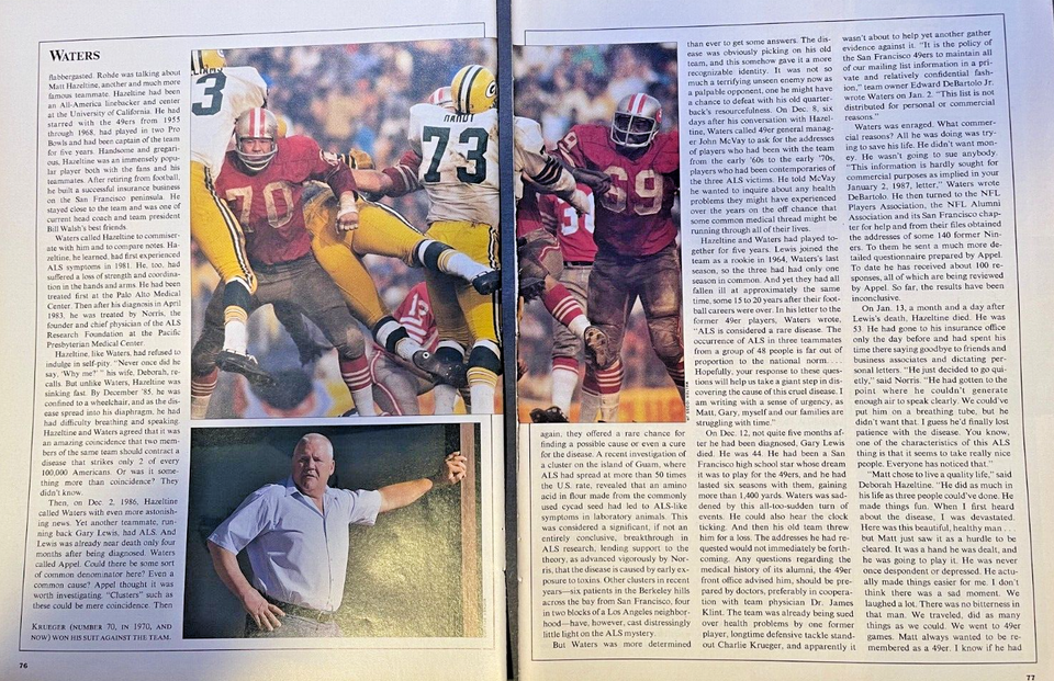 1987 Bob Waters San Francisco 49ers Quarterback Battling Illness | eBay