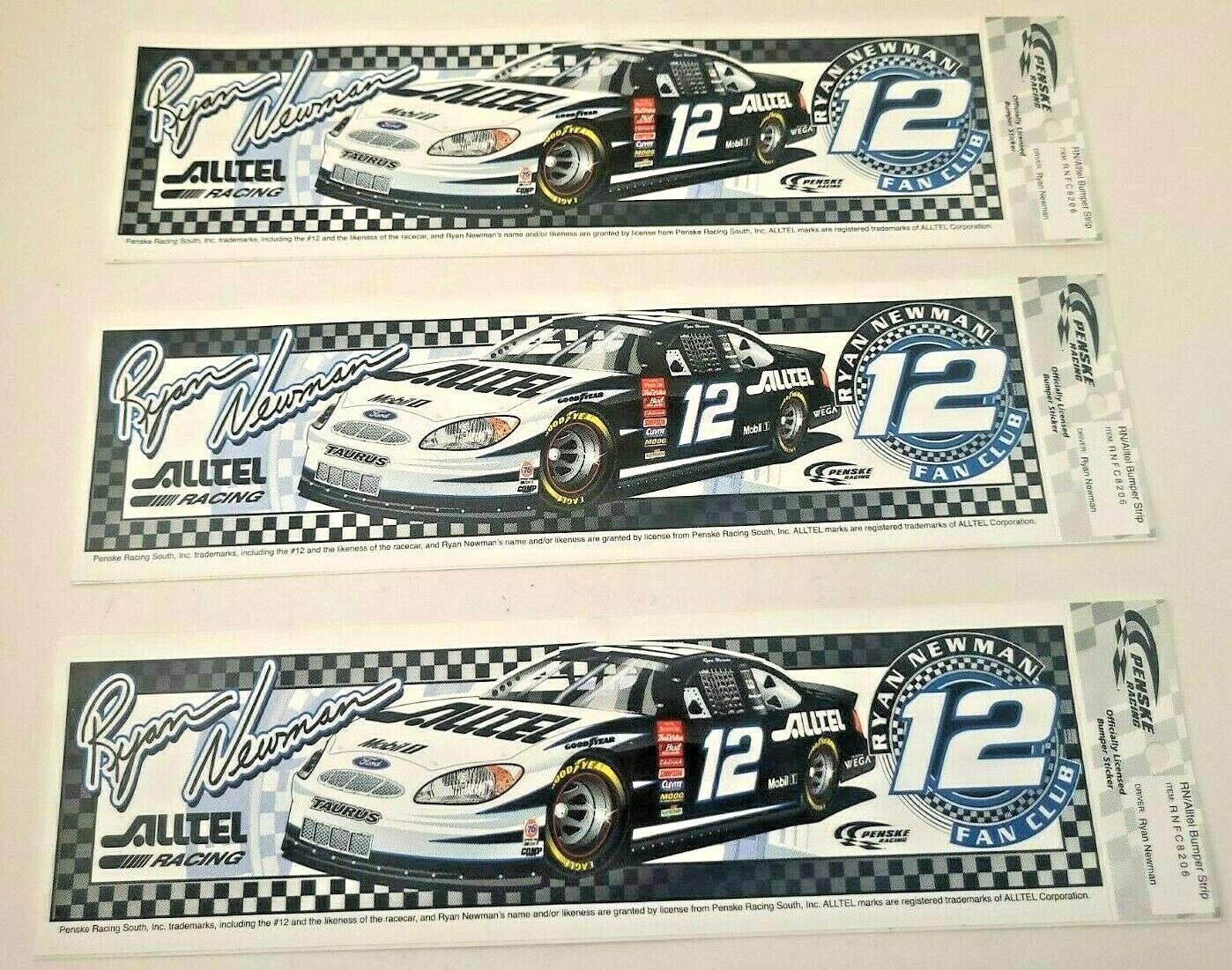 NASCAR Ryan Newman 12 ALLtel Penske Racing Team Logo Bumper Strip ...
