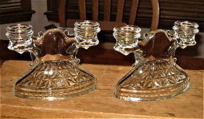 Candle Holders - Glass Double Candle Holders