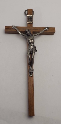 Vintage Metal and Wood Jesus Cross Relic Religion INRI 4.75” Christain ...