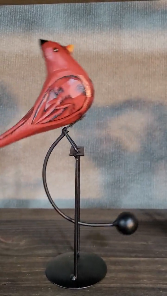 Delightful Wooden Cardinal Tin Balance 10'' | eBay