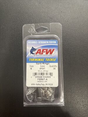 AFW American Fishing Wire Terminal Tackle Split Rings Size 6 Qty 36 New ...