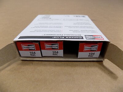 NEW CHAMPION SPARK PLUGS / BOX OF 3 / 104 / RN4C | eBay