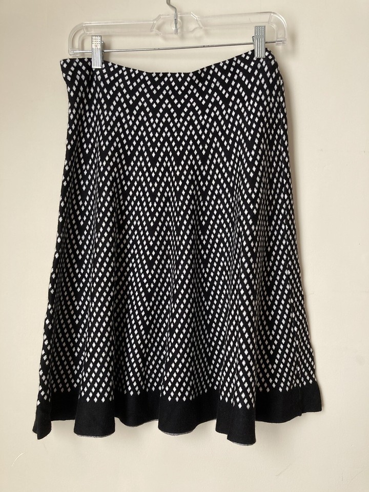 Slonl Skirt Size Petite Large Cottagecore Black And White Fit Flare ...