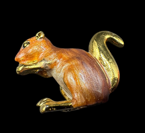 Miniature Metal Squirrel Figurine Brown Gold 1" Mini Animal | eBay