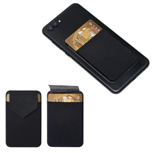 Leather Phone Card Holder Wallet Case Adhesive Sticker Cell phone ...