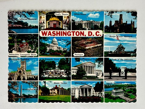 1970 Washington DC Skylines Buildings Vintage Souvenir Postcard Capitol ...