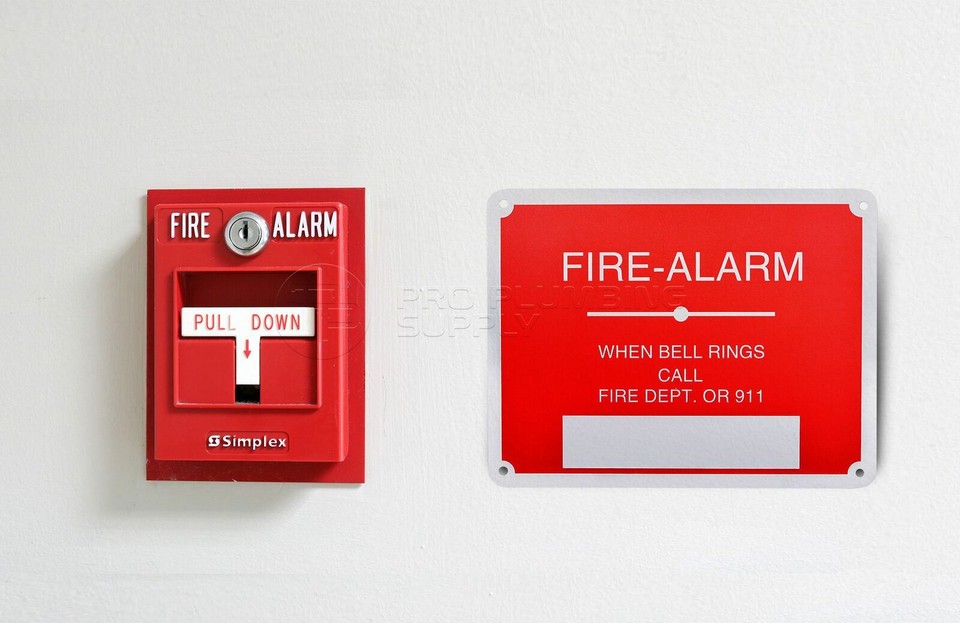 Raven Fire Safety Sign "Fire Alarm- When Bell Rings Call Fire Dept. or ...