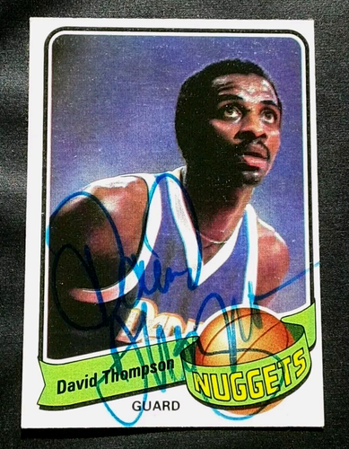 DAVID THOMPSON DENVER NUGGETS HOF AUTOGRAPHED SIGNED 1979 TOPPS ...