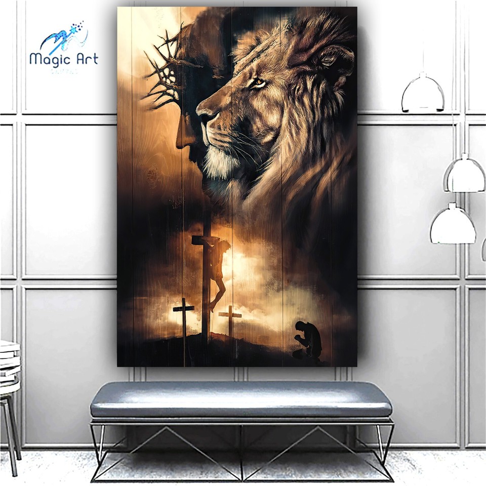 THE LION OF JUDAH JESUS CANVAS, Jesus Canvas Prints, Christian Wall Art | eBay