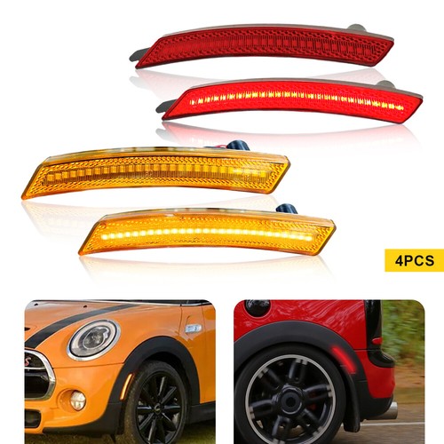 For Mini Cooper R50 R53 R52 Smoked Front Amber Rear Red LED Side Marker ...