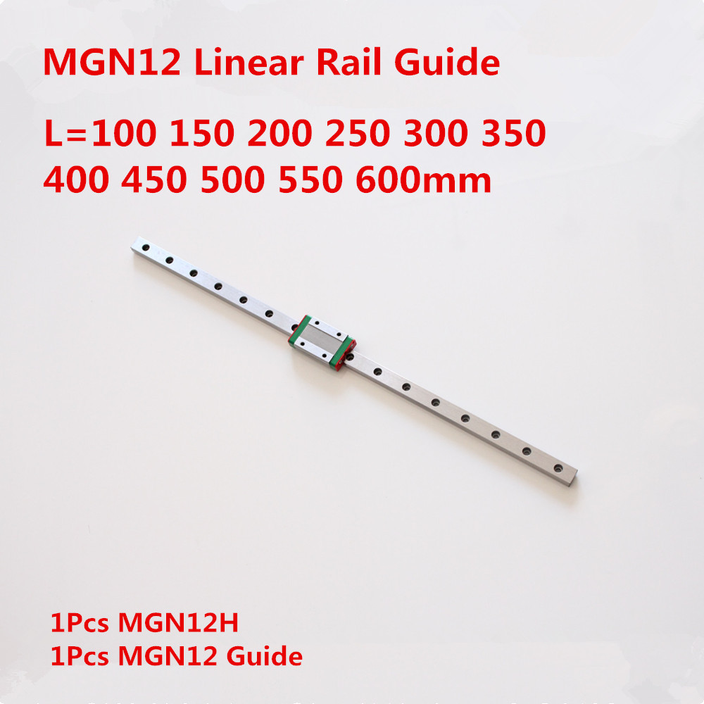 12mm Miniature Linear Rail Guide MGN12 100-600mm + MGN12H Sliding Block ...