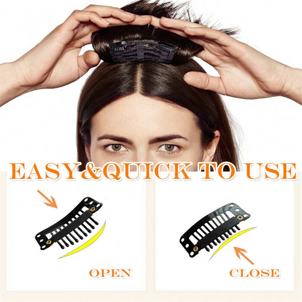 100% Real Human Hair Invisible Side-swept Bangs Clip In Topper ...