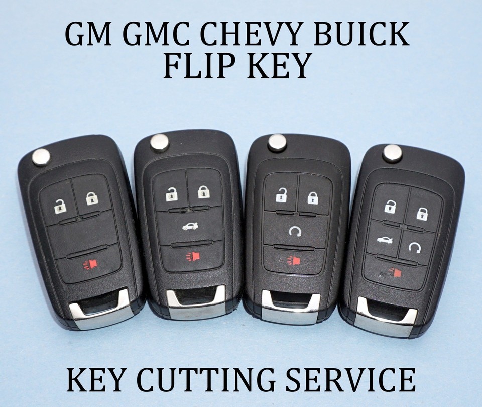 GM GMC CHEVY BUICK FLIP KEY KEYLESS REMOTE TRANSMITTER KEY CUTTING ...