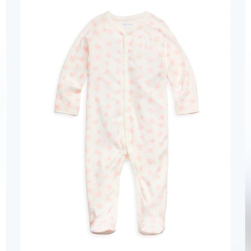 NWT Ralph Lauren Baby Girl Interlock Cotton Footed Coverall Baby Gift Shower | eBay