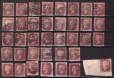 1858 Penny Red Plates SG 43 mixed selection x37 stamps (a2504) | eBay UK