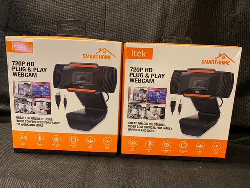 Lot of 2 iTek Smart Home HD 720P Plug & Play Webcam Built-In Mic CPL ...
