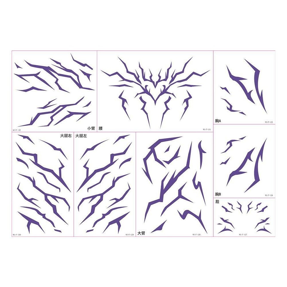 Korean Girl Group Purple Tattoo Sticker Glowing Color Sticker Tattoo ...