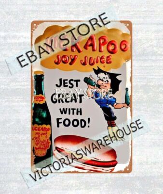 Kickapoo Joy Juice Soda Pop Hot dog metal tin sign unique wall art ...