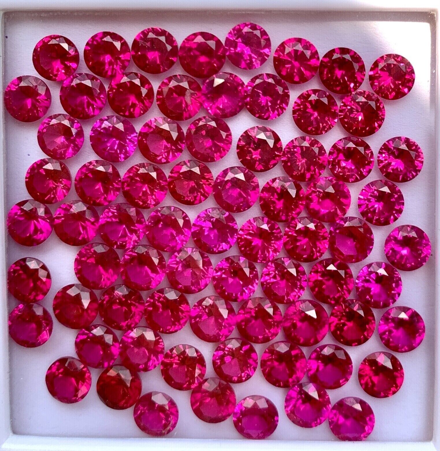 100 Pcs Natural Mogok Red Ruby Round Certified Unheated Loose Gemstone ...