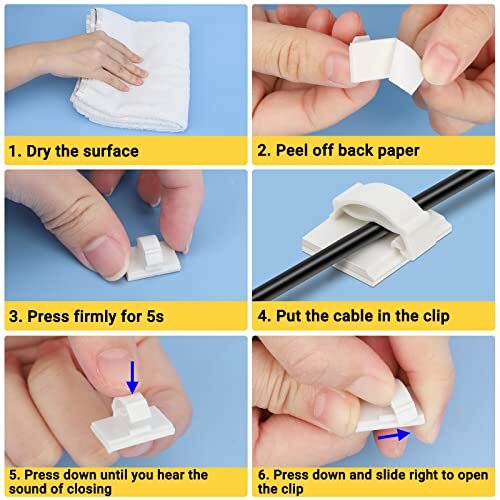 Adhesive Cable Clip 100 PCS Small White Ideal Cords Organizer Clamps ...