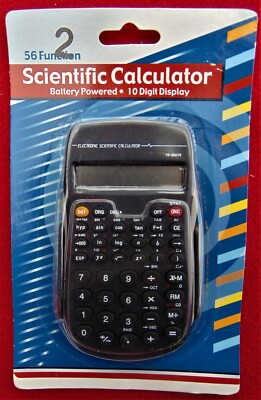 56 FUNCTION SCIENTIFIC CALCULATOR ~Battery Operated Hand Held ~10 Digit ...