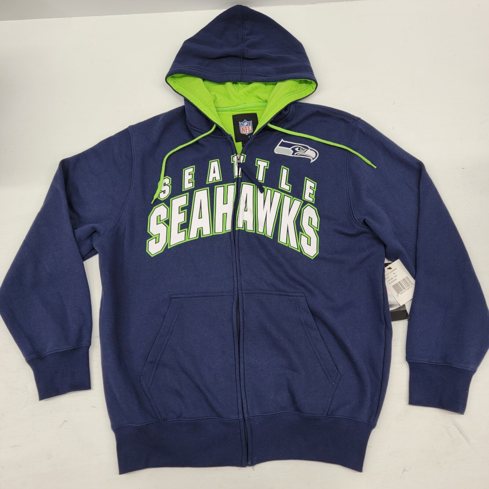 NFL Seattle SEAHAWKS Full-Zip Fleece Hoodie Sweatshirt Jacket Men's Sz ...