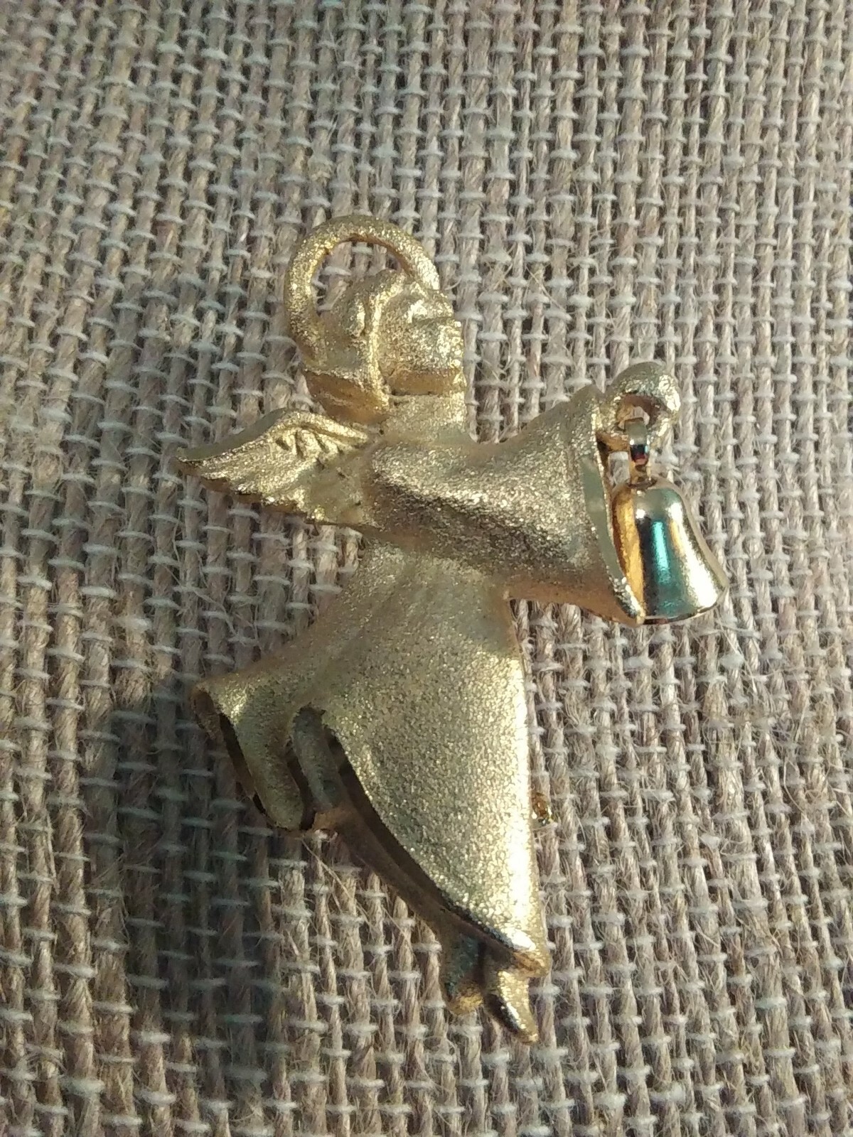 Signed RR Robyn Rush Gold Tone Angel Holding Bell Brooch. A4 | eBay