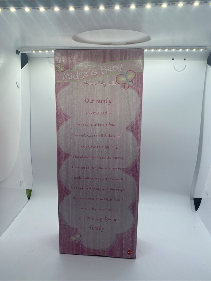 New In Box Rare Pregnant Midge & Baby Barbie Doll Happy Family Denim ...