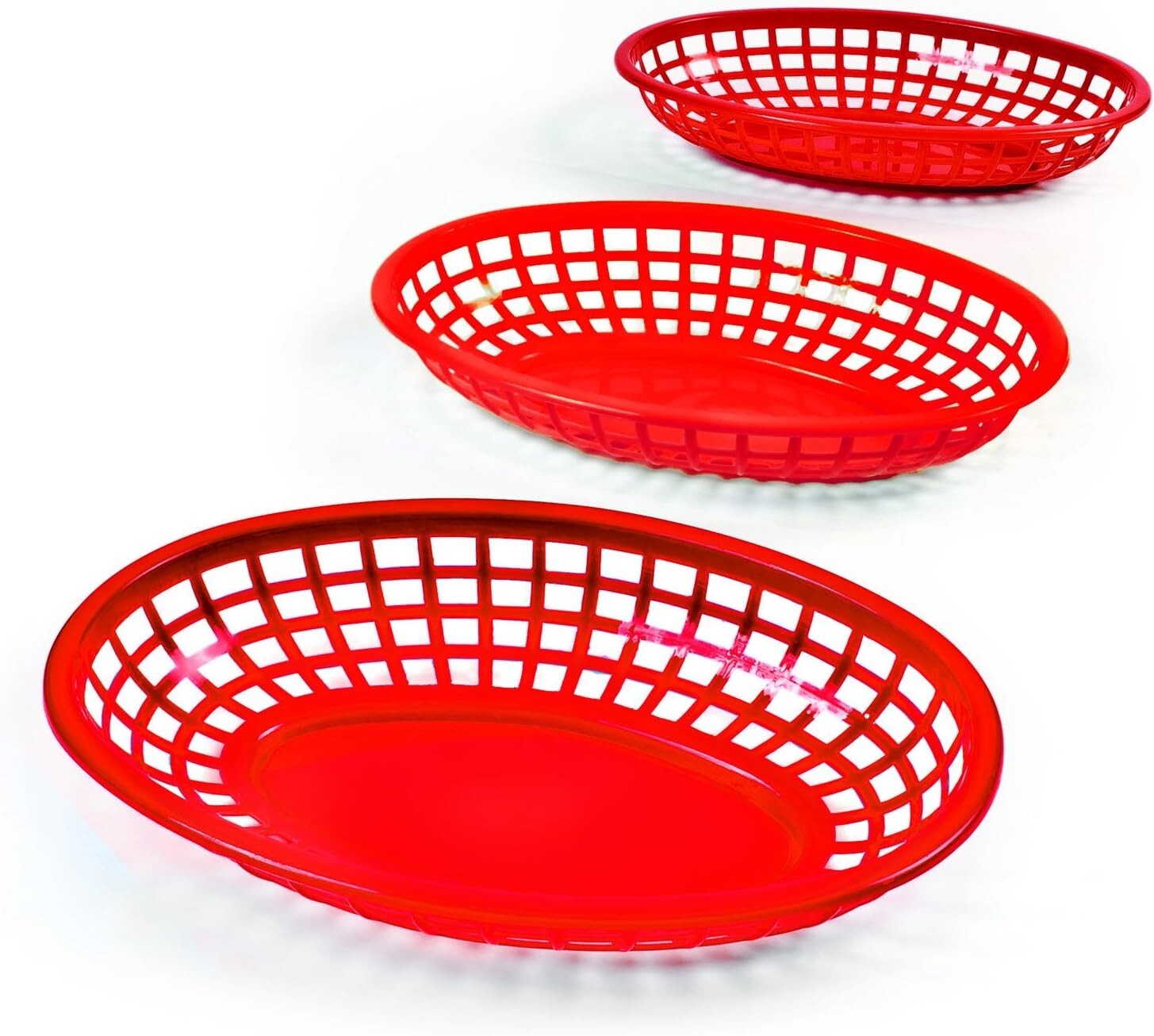 Plastic Diner Style Serving Baskets Set of 6 Red New | eBay