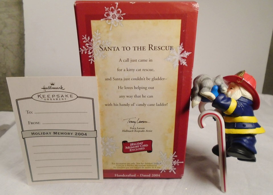 2004 Santa To The Rescue Hallmark Keepsake Ornament Fireman Santa Claus ...