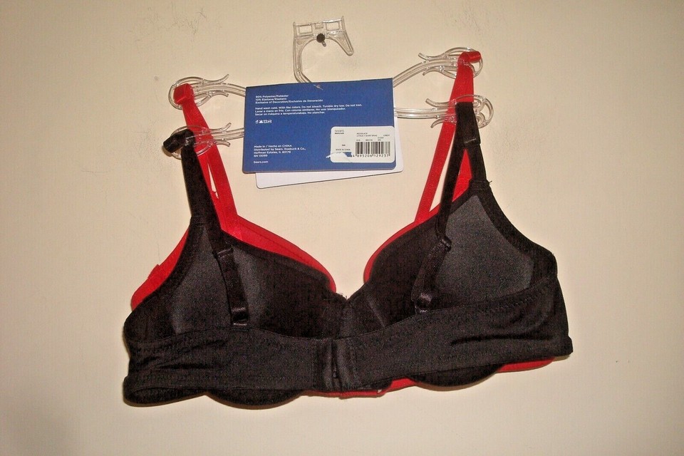 Ladies 2 Pack T Shirt Bras Red & Black Size 34A Simply Styled New | eBay