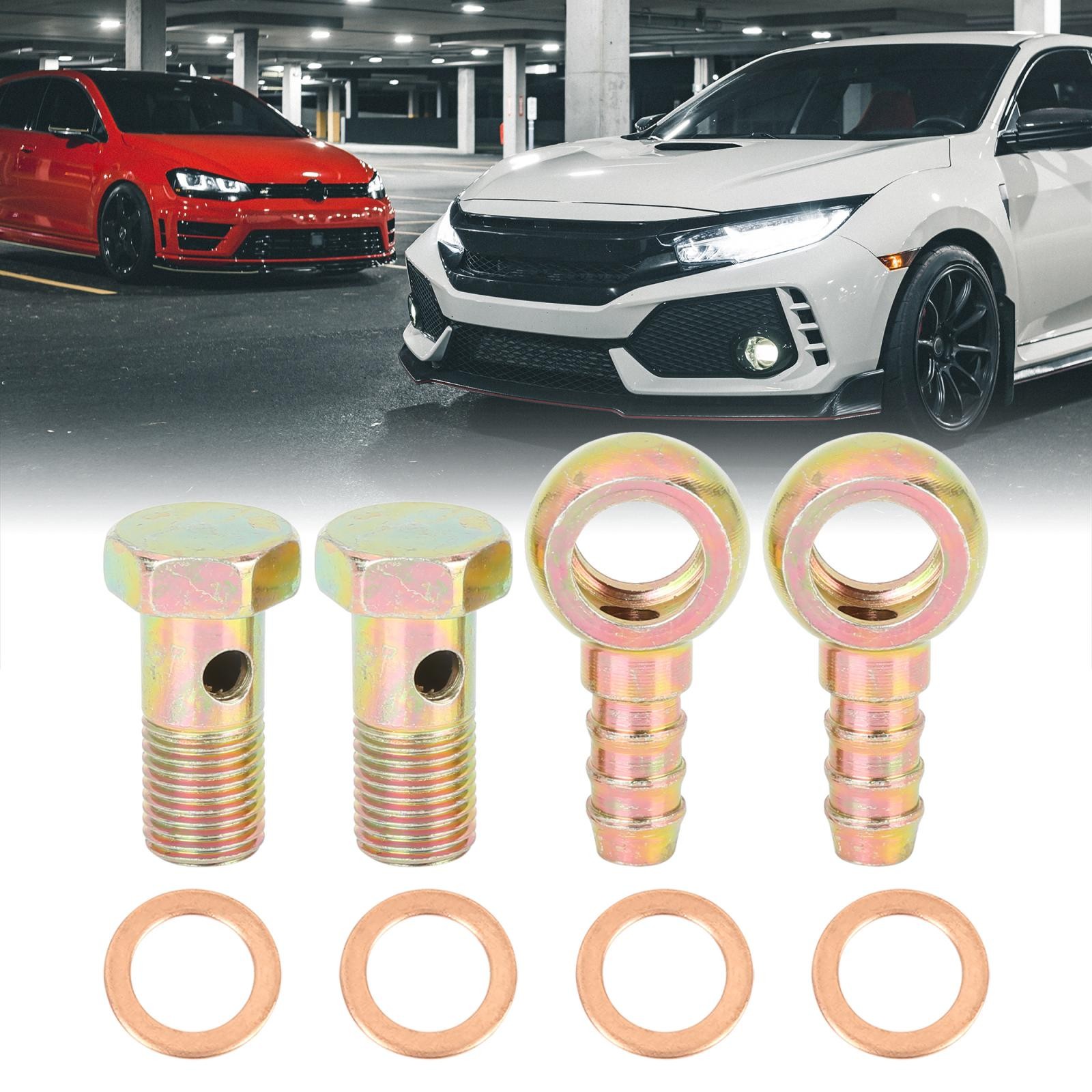 2 Sets 12mm Banjo Hose Barb Bolt Fittings Bronze Tone Metal for ...