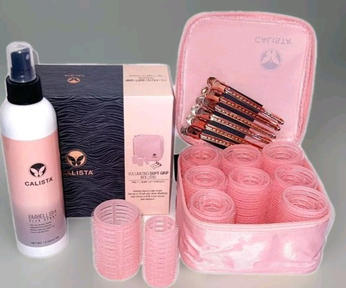 Calista Volumizing Self Grip Rollers Curlers + Clips Case PIXIE + SHORT ...