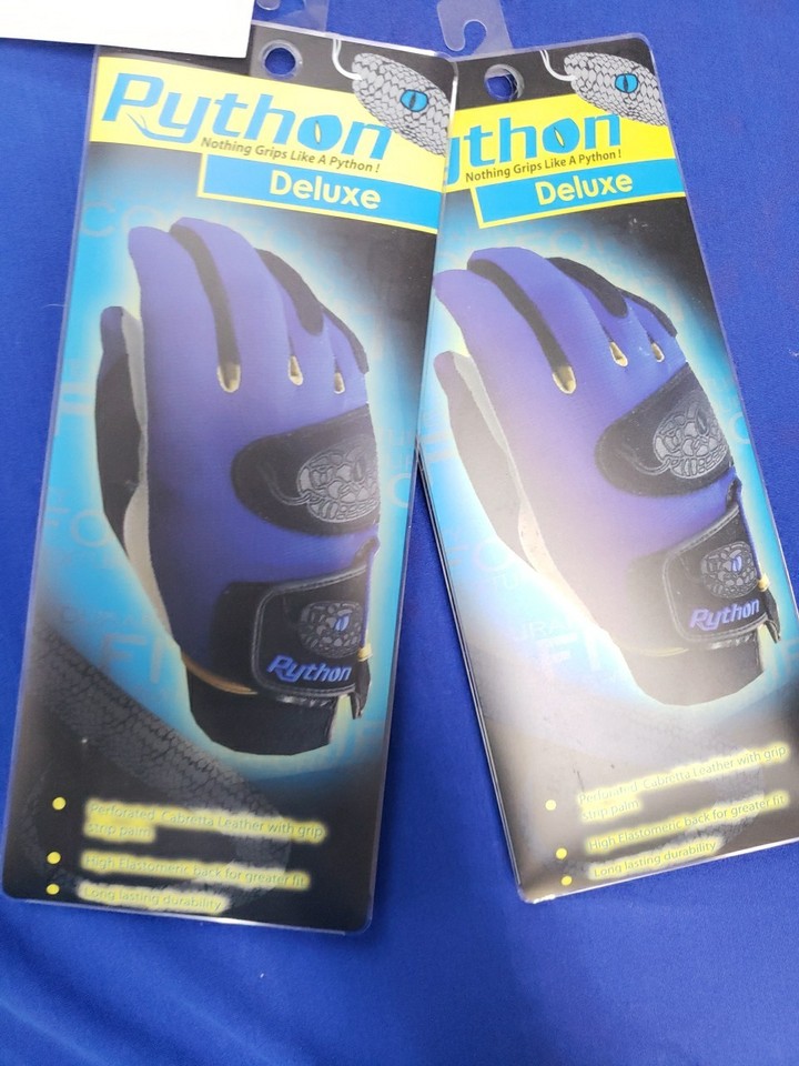 2 XL PYTHON Gloves DELUXE Right Hand Blue Perforated Leather The Best ...
