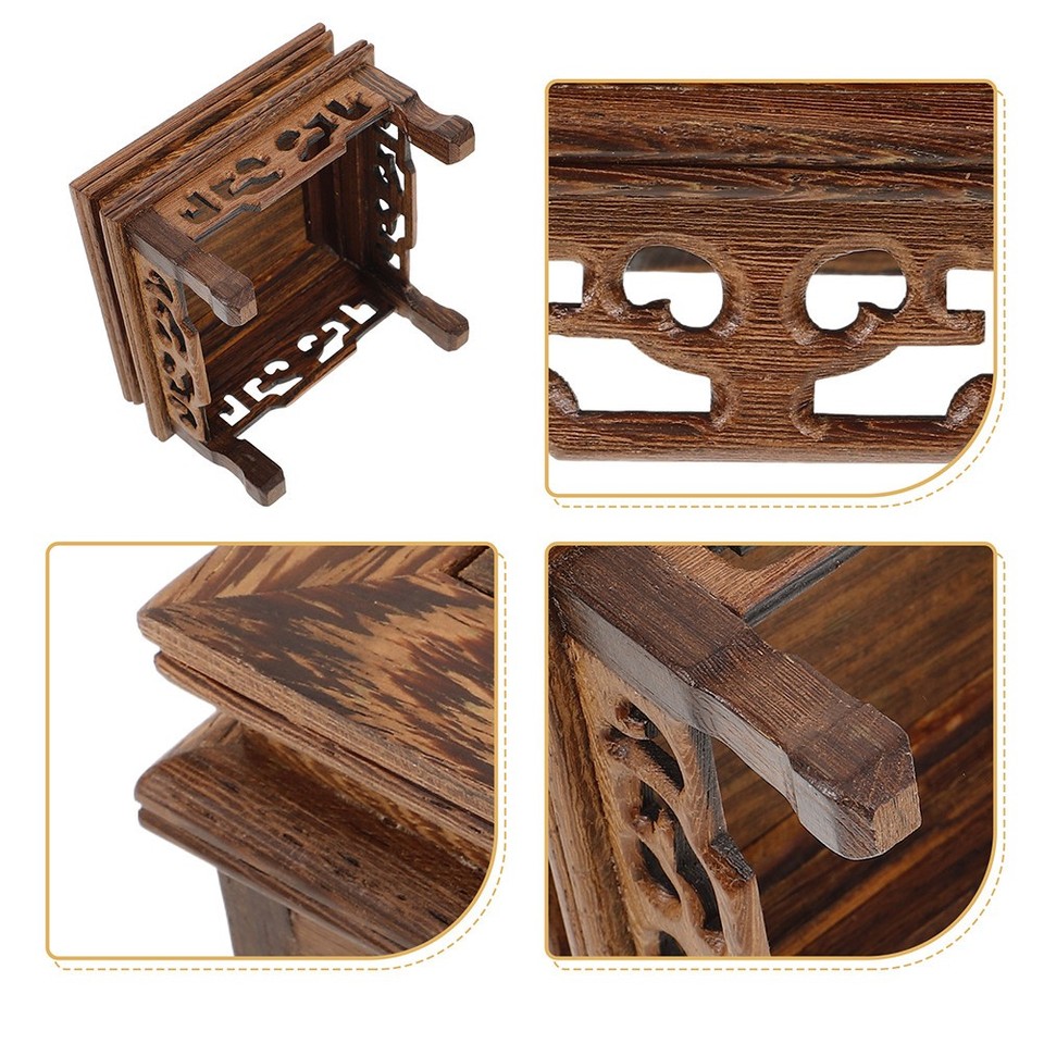 Rectangular Wooden Footed Stand Wood Riser for Indoor Plant Flower Pot ...