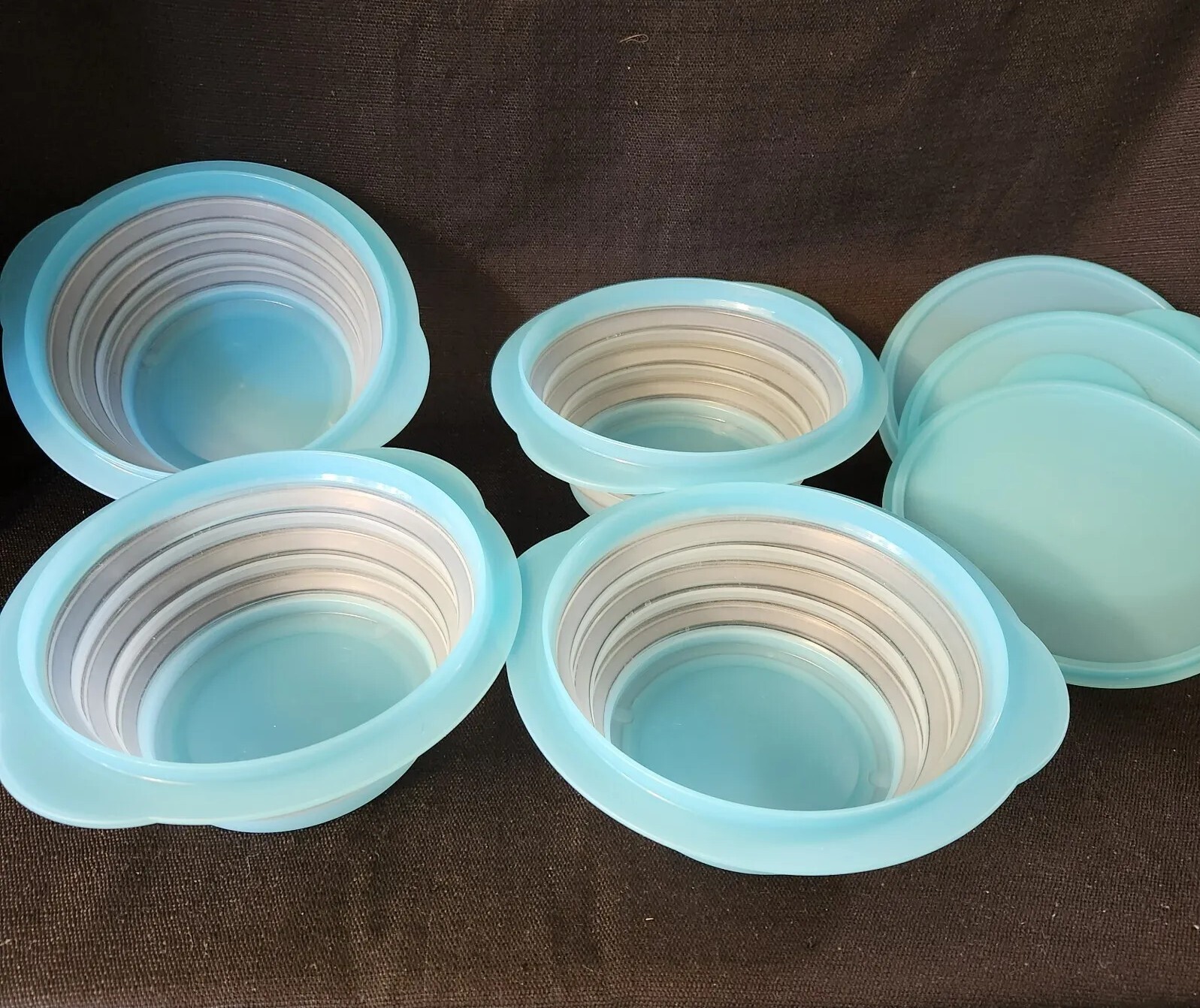 Tupperware Flat Out 4 Cup Collapsible Go Flex Storage Containers Bowls ...