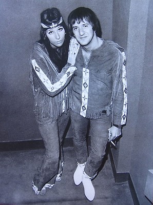 SONNY & CHER clipping Native American sexy B&W photo 1966 smoking Bono ...