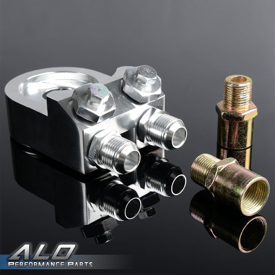 New Universal 10 Row 10AN Aluminum Engine Oil Cooler+ Filter Adapter ...