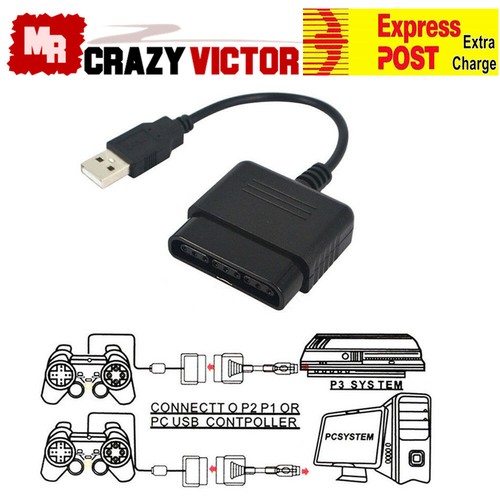 Playstation 2 PS2 Controller to Playstation 3 PS3 PC USB Adapter ...