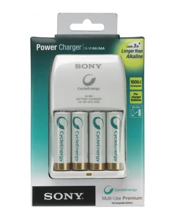 Sony Cycle Energy Rechargeable Batteries X 4 2100mah AA Battery Charger ...