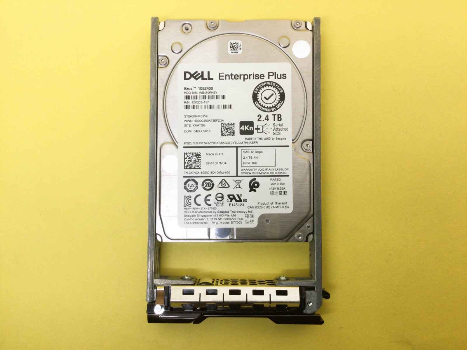 X7NC4 Dell Compellent 2.4TB 10K SAS 12Gbps 2.5" 4Kn HDD 0X7NC4 ...