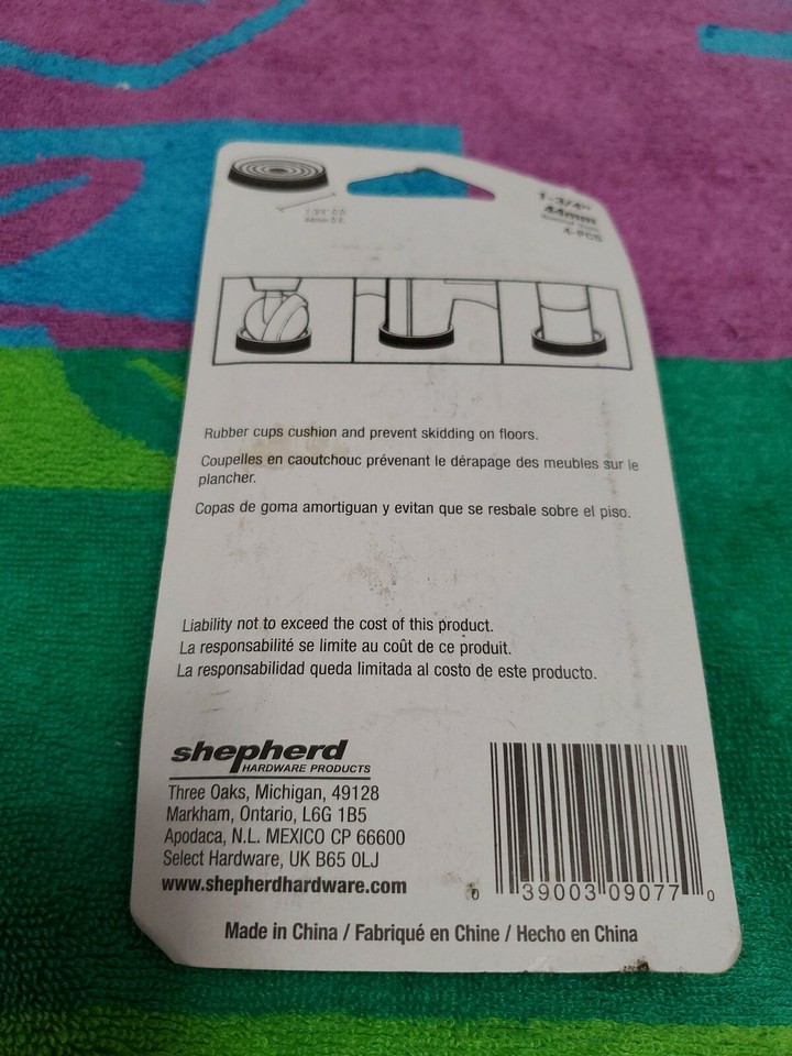 Shepherd 9077 1-3/4" Brown Round Cushioned Rubber Caster Cups 4 Count ...