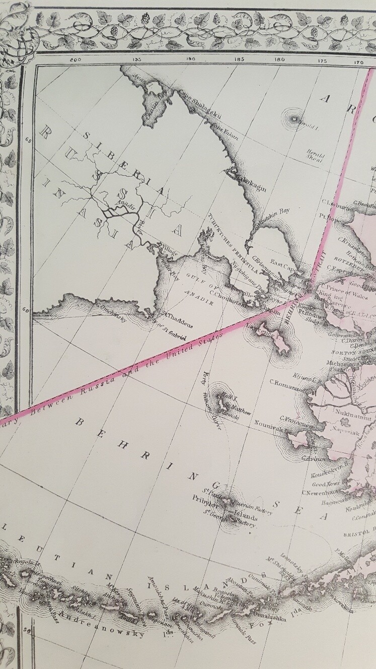 Antique Hand Colored MAP - NORTH WESTERN AMERICA (ALASKA) - 1880 | eBay