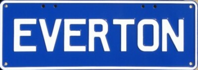 Everton Premier League Soccer Number Plates Tin Metal Vanity Sign Wall ...