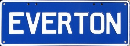 Everton Premier League Soccer Number Plates Tin Metal Vanity Sign Wall ...