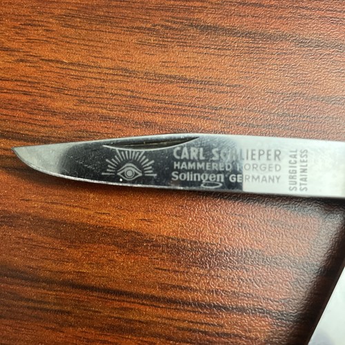 VINTAGE GERMAN EYE BRAND CARL SCHLIEPER JUMBO RED BONE STOCKMAN KNIFE 5 ...