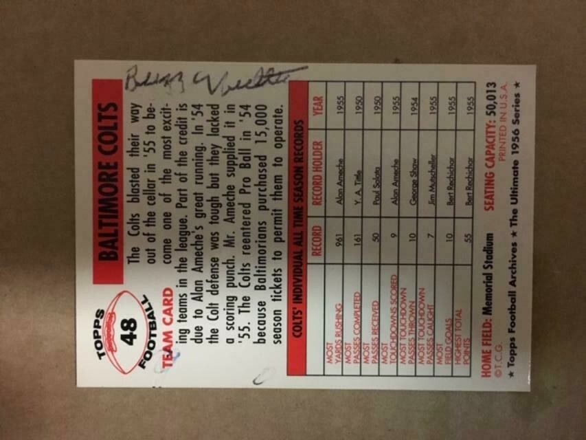 Buzz Nutter & Sandusky Signed 1956 Topps Archives Baltimore Team Card ...