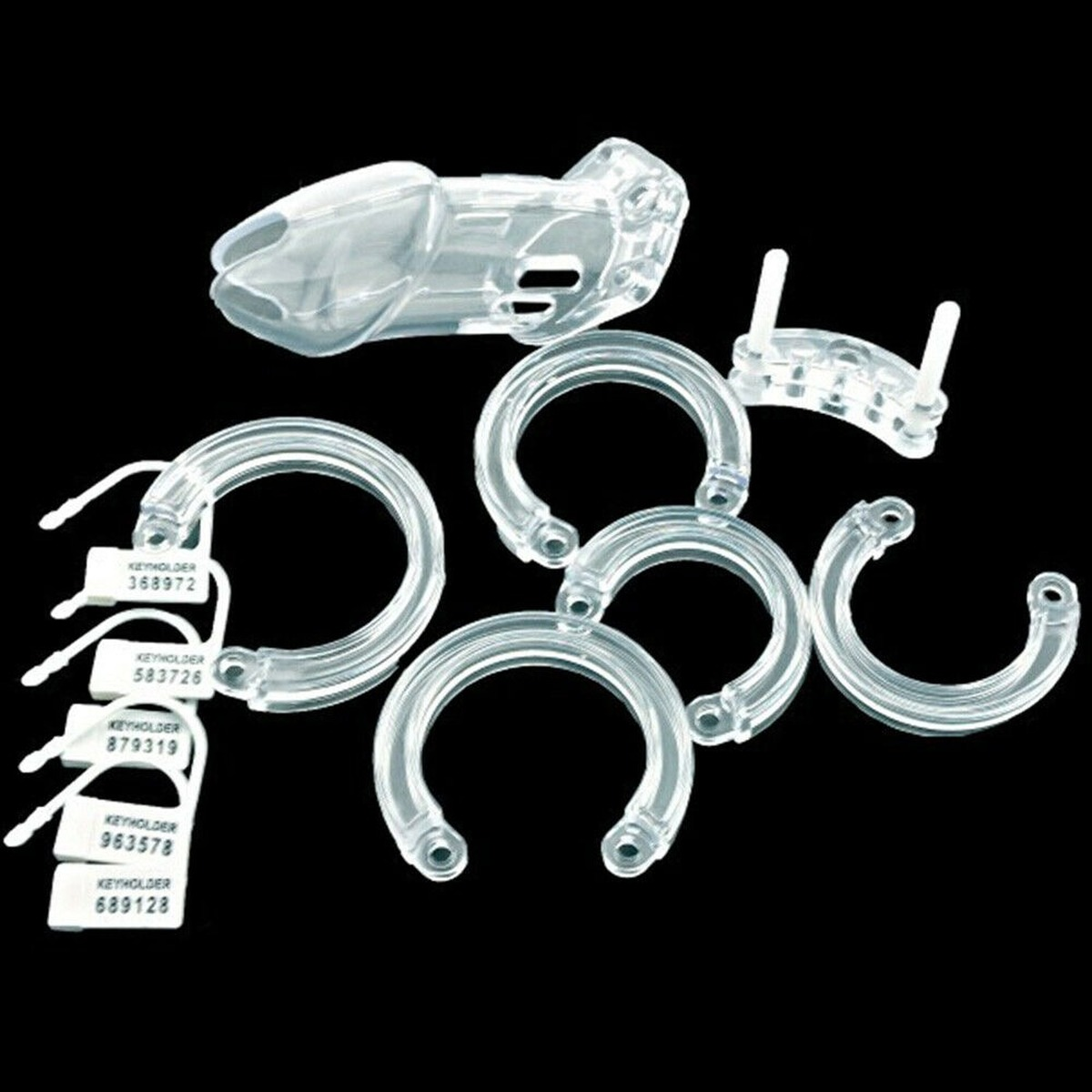 Male Plastic Chastity Cage Classic Men Locking Belt Device Clear CB600 ...