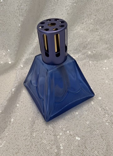 LAMPE BERGER PYRAMID SHAPED FROSTED BLUE GLASS OIL LAMP BURNER WICK | eBay
